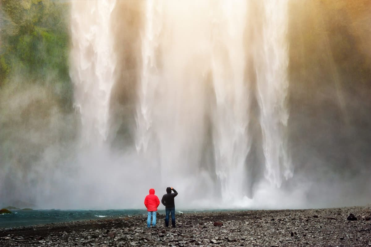 Skogafoss is a waterfall situated on the Skoga River in the south of ...